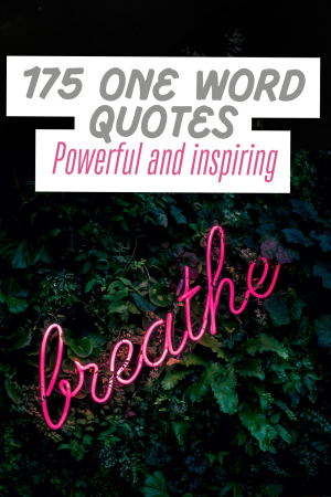 One Word Quotes - 175 Best Single 1 Word Captions